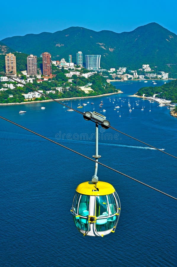Hong kong cable car stock image. Image of mountain, cable - 21349745