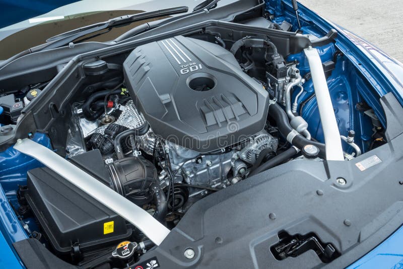 Kia Stinger GT 2018 Engine editorial image. Image of hatchback - 130008500