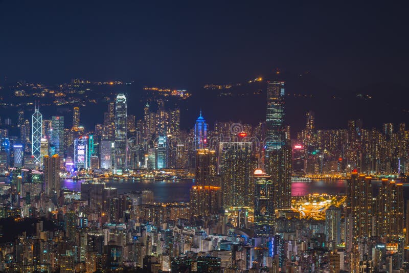 Hong Kong cityscape stock photo. Image of light, overcast - 92139104