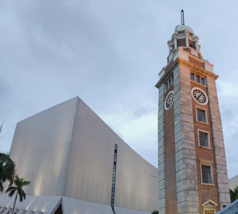 Hong Kong Clock Tower Just after Sunset Stock Photo - Image of place ...