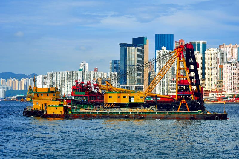 Hong Kong Construction at Sea Stock Photo - Image of ocean, cargo: 20514620