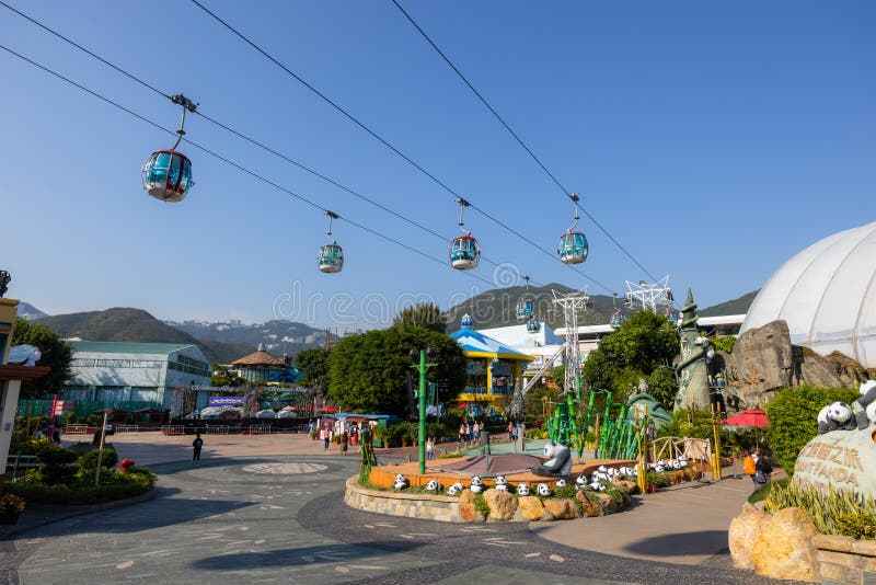 Cable Car in Hong Kong Ocean Park Editorial Photography - Image of ...