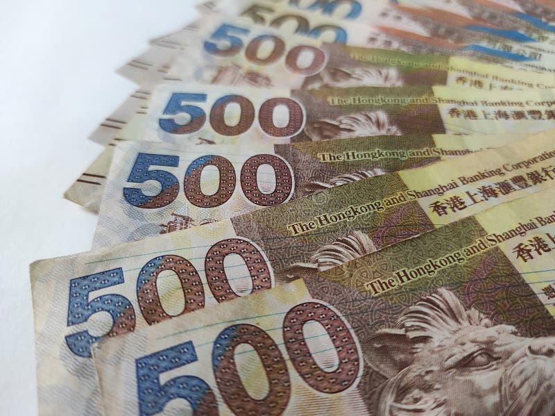 Hong Kong 500 Dollar Banknote on White Background Editorial Stock Photo ...