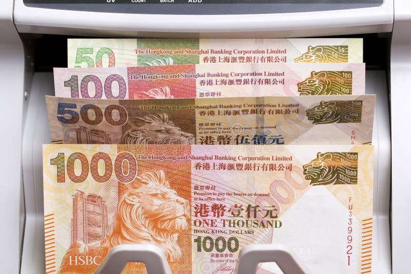 Hong Kong Dollar in a Counting Machine Stock Image - Image of finance ...
