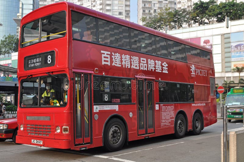 Hong Kong Double-decker Bus Editorial Image - Image of transport, hong ...