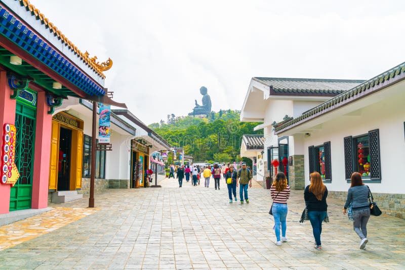 HONG KONG - FEB 21, 2019: Tian Tan Buddha Aka the Big Buddha is a Large ... HONG KONG - FEB 21, 2019: Tian Tan Buddha Aka the Big Buddha is a Large ...