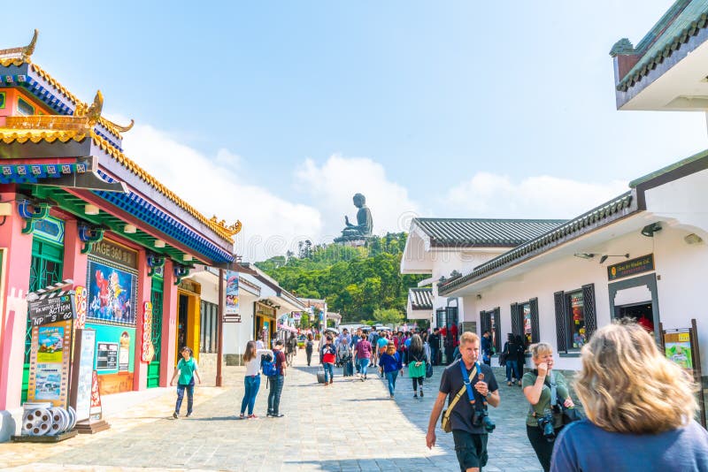HONG KONG - FEB 21, 2019: Tian Tan Buddha Aka the Big Buddha is a Large ... HONG KONG - FEB 21, 2019: Tian Tan Buddha Aka the Big Buddha is a Large ...