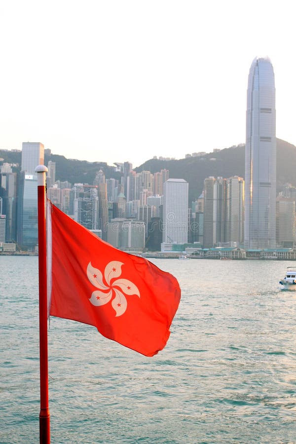 Hong Kong Flag stock image. Image of star, chinese, white - 19411955