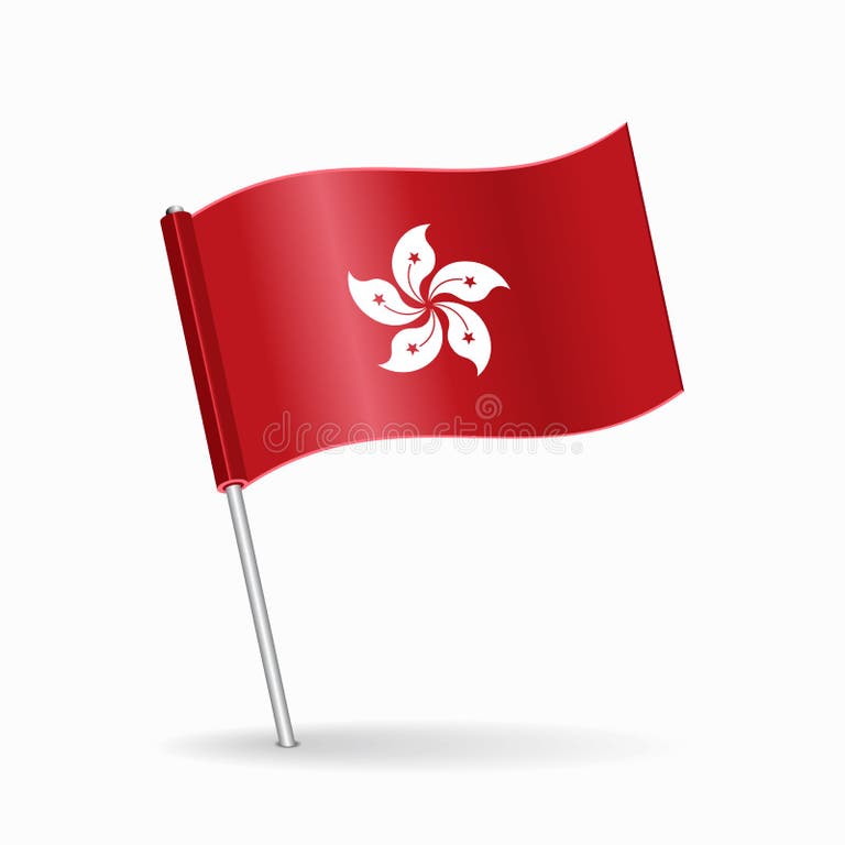 Hong Kong Flag Map Pin Pointer Layout. Vector. Stock Vector - Illustration of concept ...