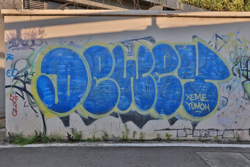 Hong Kong Graffiti, Street Art in Fo Tan 2 Oct 2021 Editorial Stock ...