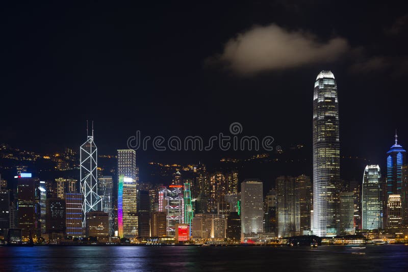 Hong Kong from Kowloon at Night Stock Photo - Image of exterior, street ...