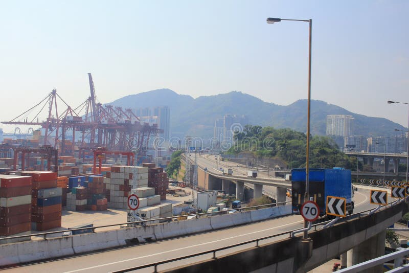 Hong Kong Kwai Chung Container Terminal Editorial Image - Image of ...