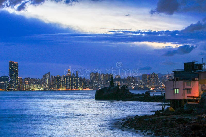 The Hong Kong Lei Yue Mun at Sunset Stock Image - Image of dusk ...