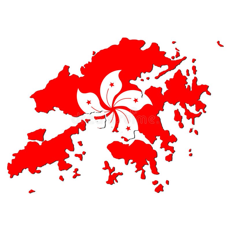 Hong Kong map flag stock vector. Illustration of diagram - 8373443