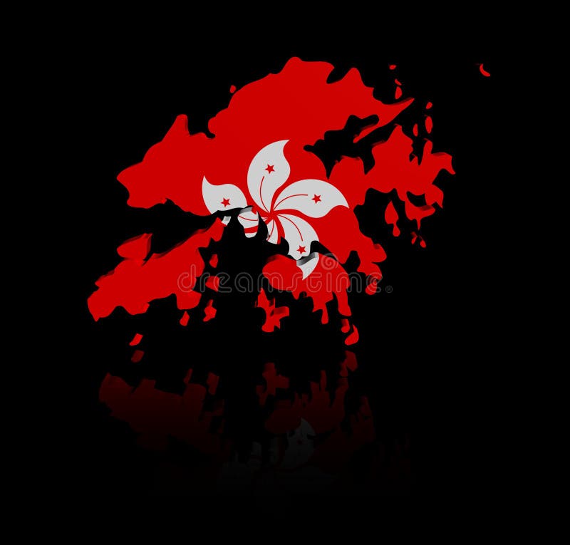 Hong Kong Map Flag with Reflection Illustration Stock Illustration ... Hong Kong Map Flag with Reflection Illustration Stock Illustration ...