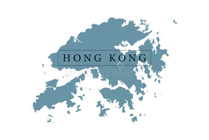 Hong Kong Map - Stock Vector Illustration Stock Illustration ...