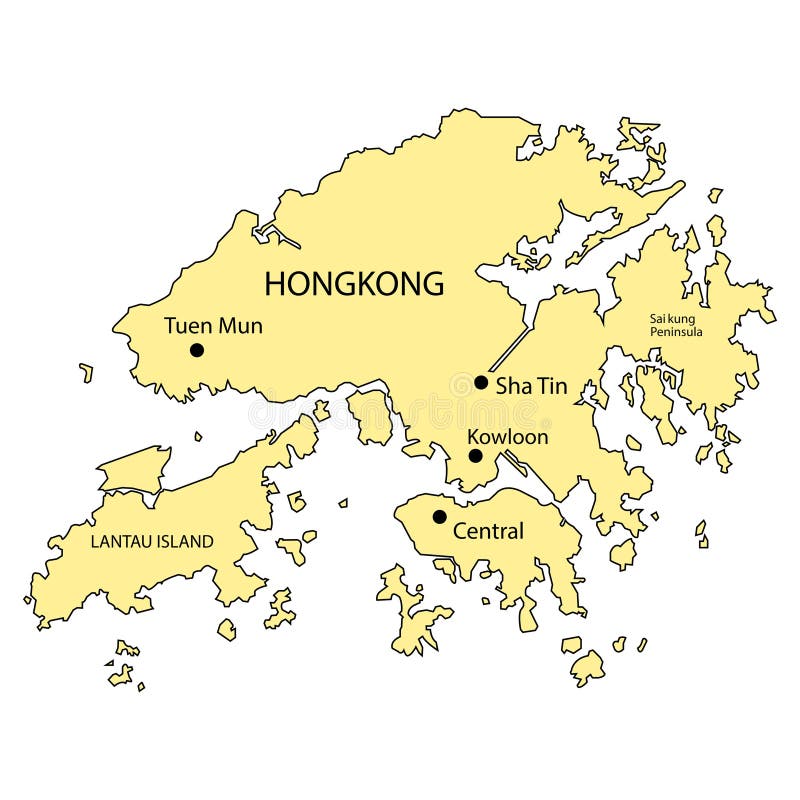 Hong Kong map stock vector. Illustration of navigation - 303395193