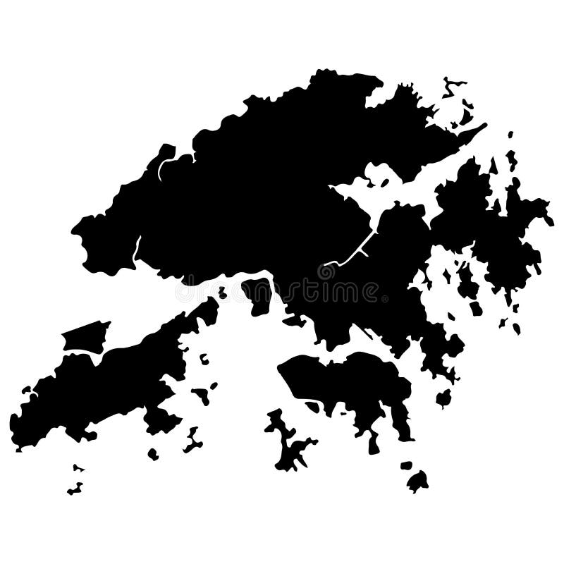 Hong Kong Map Vector Illustration Eps 10 Stock Vector - Illustration of ...
