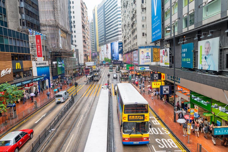 HONG KONG - MAY 2014: Traffic Along Main Downtown Road Editorial Photo ...