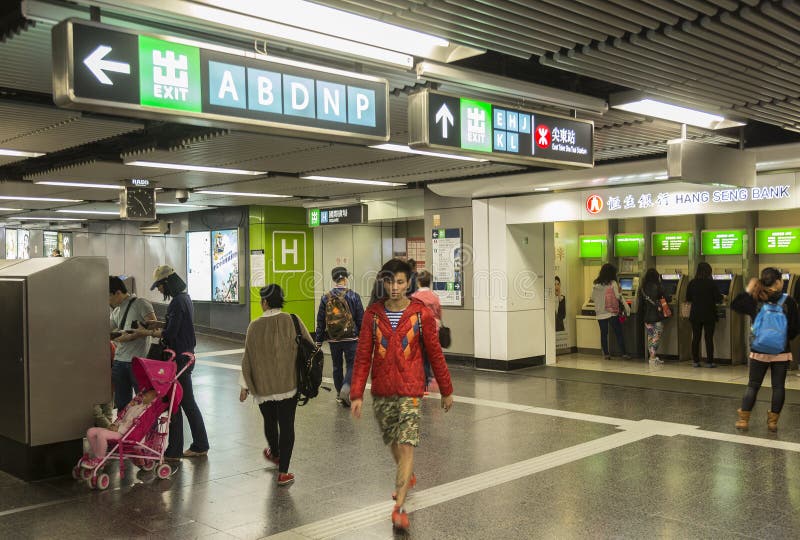 Hong Kong MRT subway editorial stock photo. Image of neon - 89945898