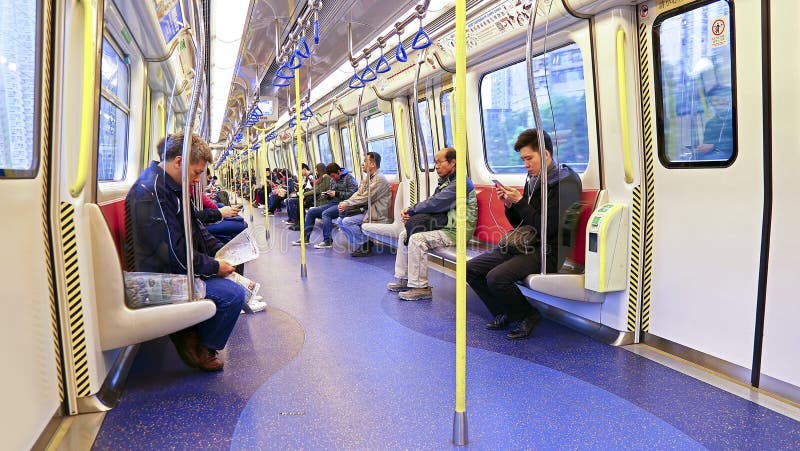 Hong Kong Mtr Train Interior View Editorial Stock Photo - Image of ...