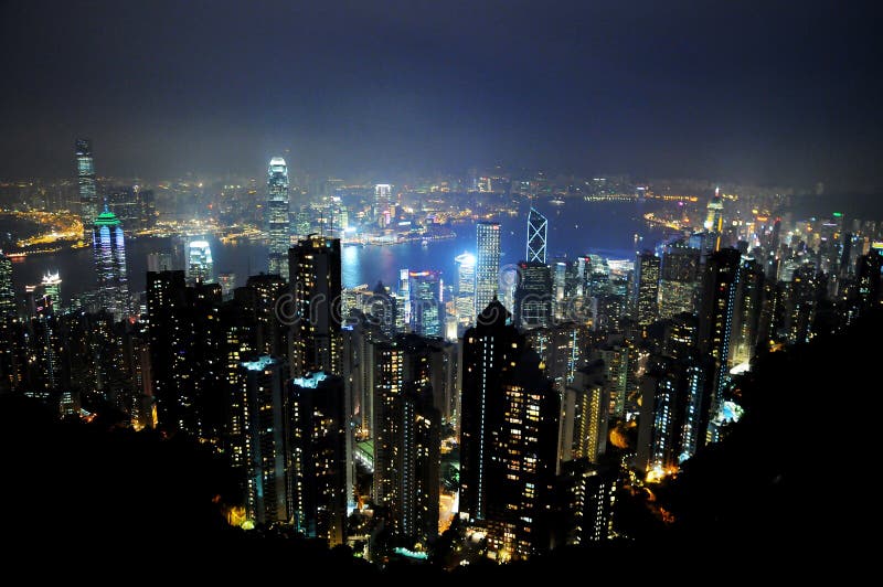 Hong Kong Night Scene stock image. Image of scene, night - 42085523