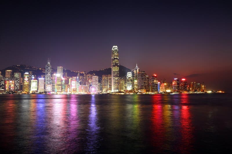 Hong Kong at night editorial image. Image of asia, dusk - 68320345