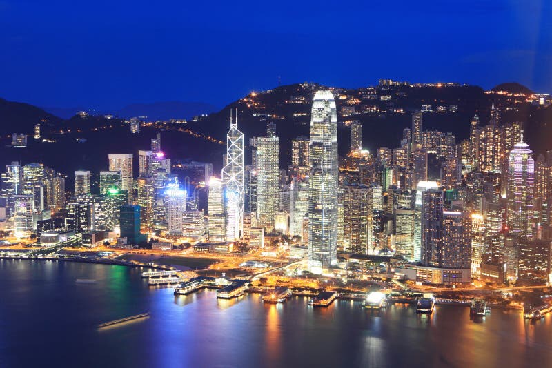 Hong Kong night view stock photo. Image of hong, full - 34203466