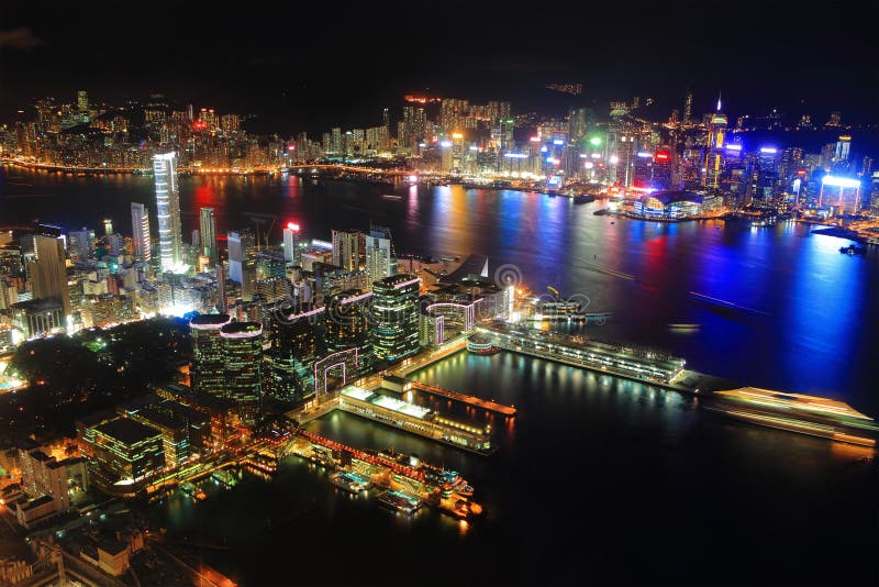 Hong Kong night view stock image. Image of china, neon - 48928103