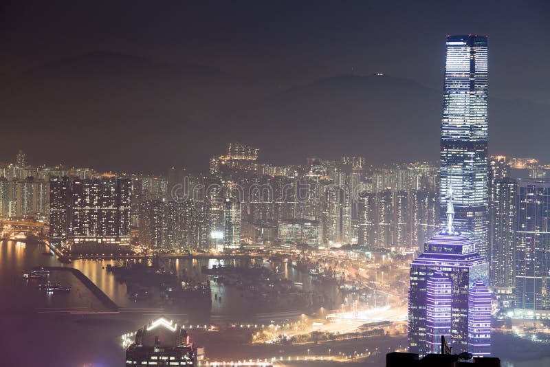 Hong Kong night view stock image. Image of cityscape - 30326303