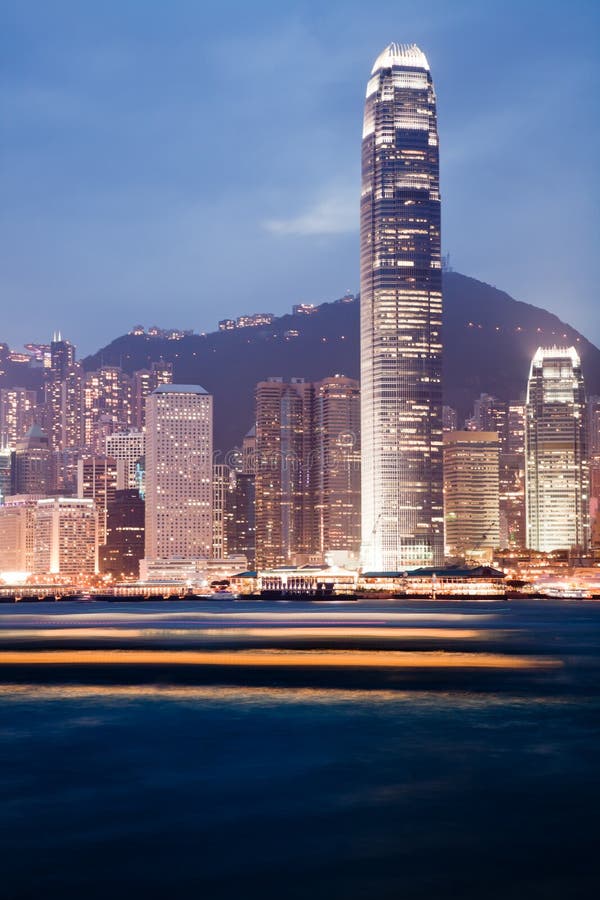 Hong Kong night view stock image. Image of business, high - 30326381