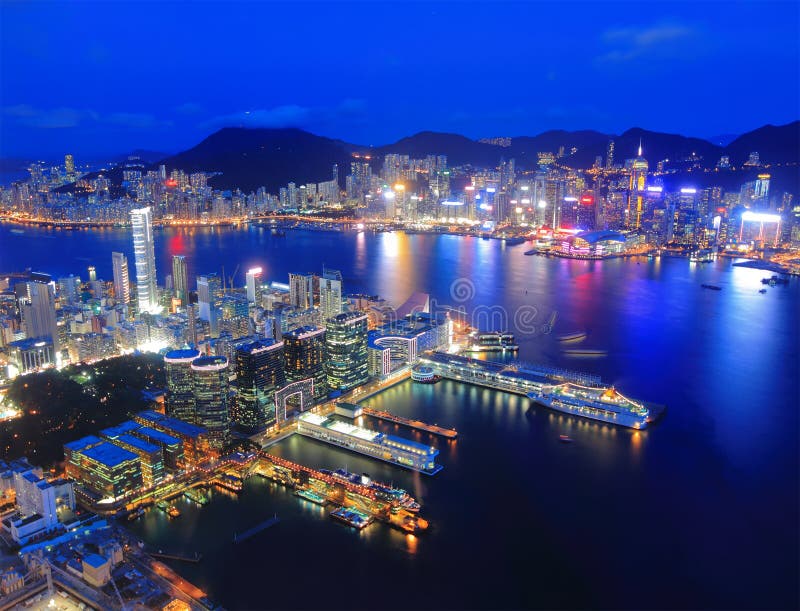 Hong Kong night view stock image. Image of full, hongkong - 48928255