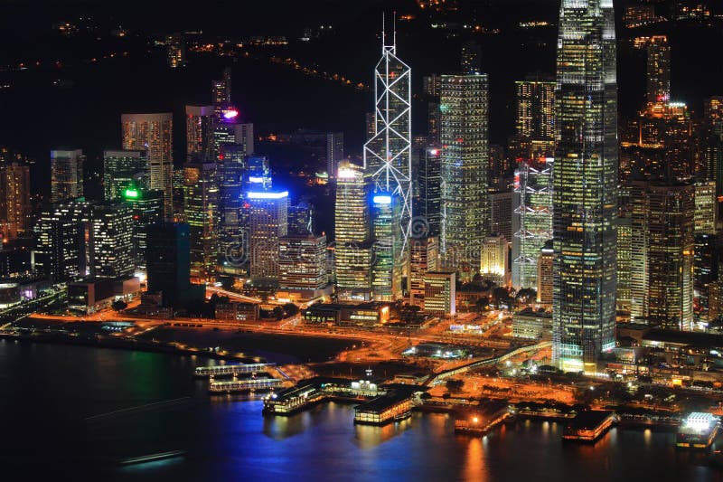 Hong Kong night view stock photo. Image of economy, asia - 49534522