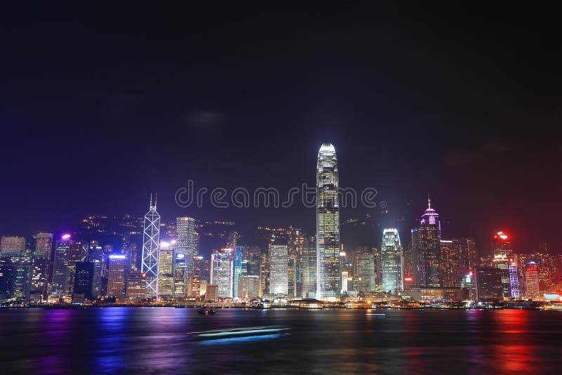Hong Kong night view stock image. Image of light, full - 50273455