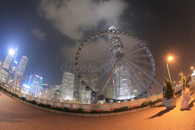 Hong Kong Observation Wheel in Central District Editorial Image - Image ...