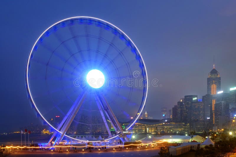 Hong Kong Observation Wheel Editorial Photography - Image of central ...