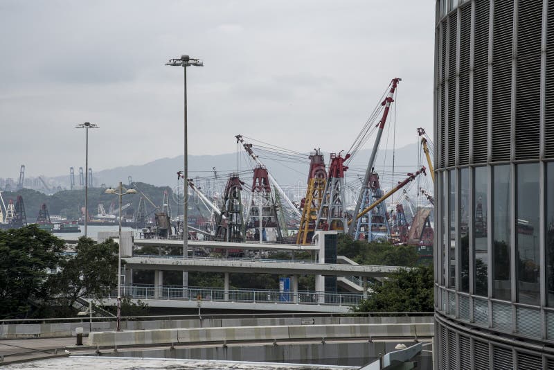 Hong Kong Outdoor Building Construction Site Facilities Stock Photo ...