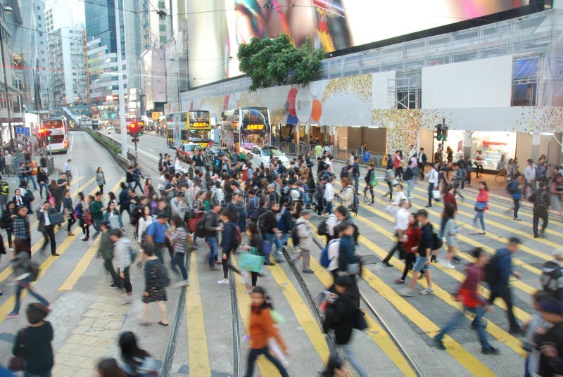 Hong Kong people editorial photography. Image of crossing - 106330522