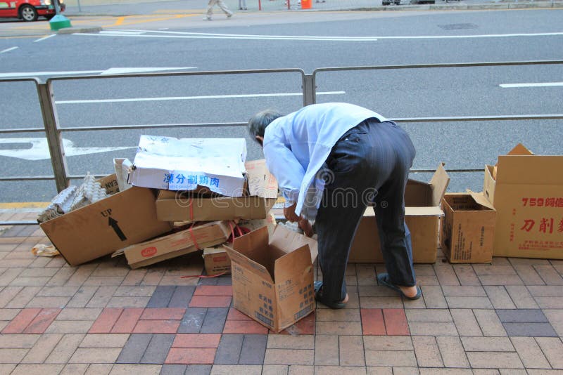 Hong Kong Ragpicker-persoon Redactionele Stock Foto - Image of super ...