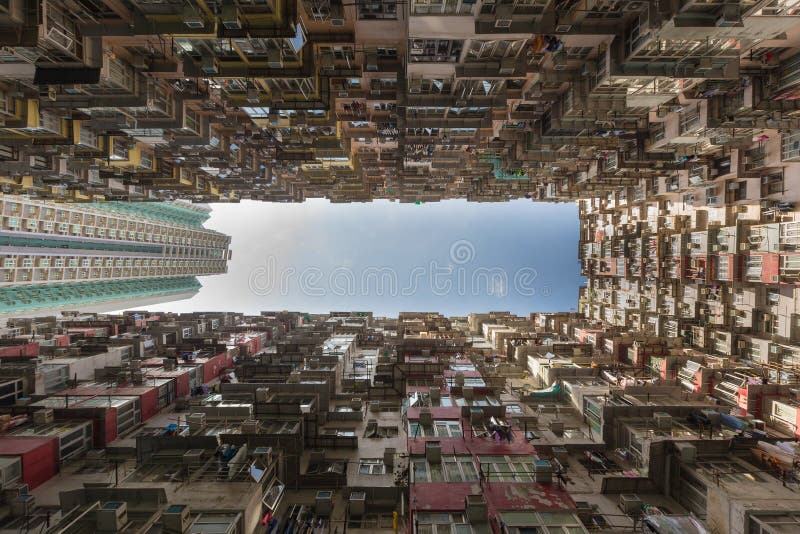 Hong Kong Residence Apartment from Bottom View Stock Image - Image of ...