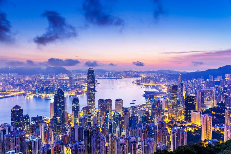 Hong Kong skyline stock image. Image of business, skyscrape - 33373077