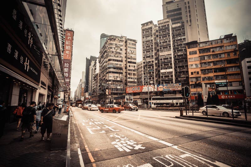 Hong Kong SkyLine Street editorial image. Image of street - 53864165