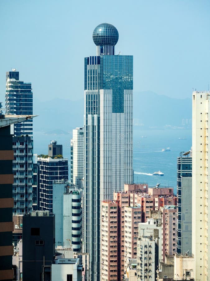 Hong Kong Skyline with Unique Skyscraper and Clear Sky. Stock Photo ...