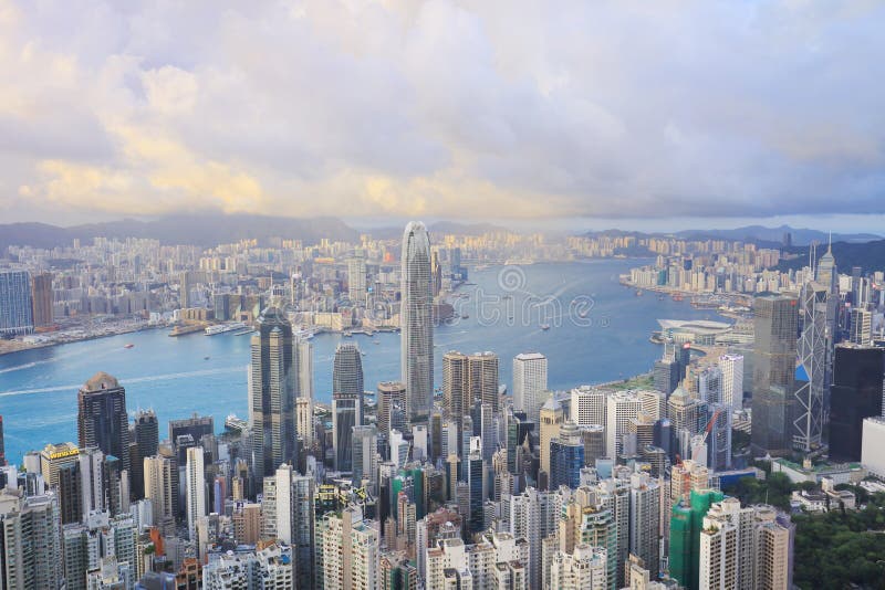 Hong Kong Skyline. View from Victoria Peak. Editorial Stock Photo ...
