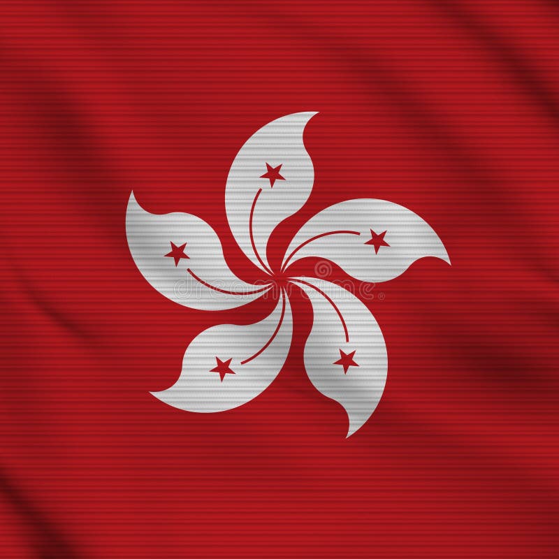 Hong Kong Square Realistic Flag Fabric Texture Effect Illustration ...