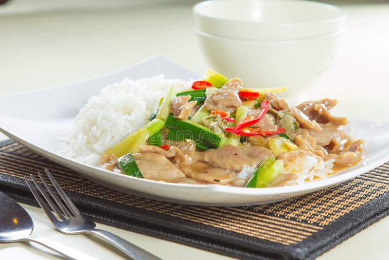 Hong Kong Style Rice with Meat Stock Photo - Image of background ...