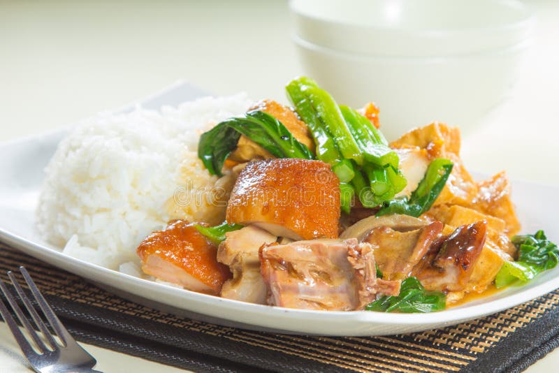 Hong Kong Style Rice with Meat Stock Image - Image of oriental, healthy ...