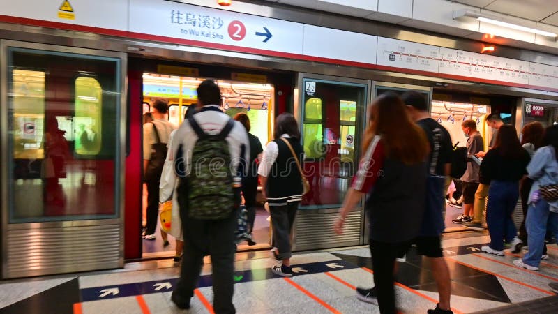 Hong Kong LRT Train Station Escalator To Platform Stock Footage - Video ...