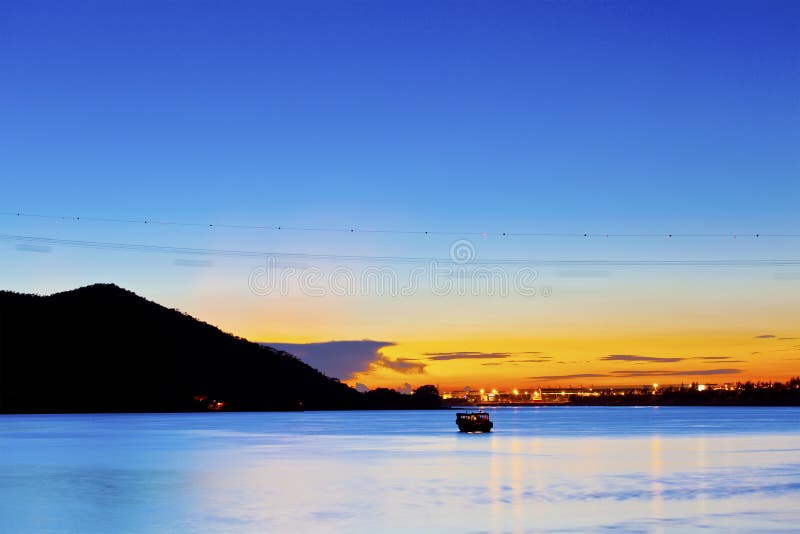 Hong Kong Sunset at Rural Area Stock Image - Image of china, beach ...