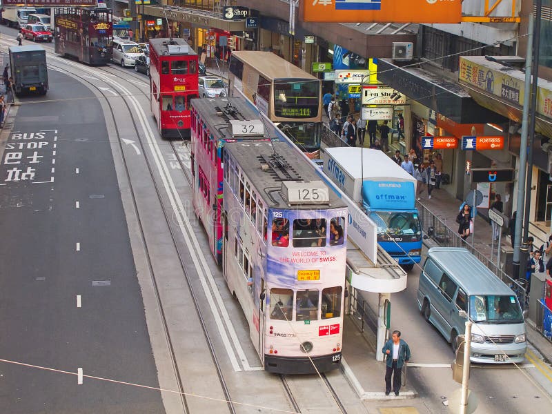Hong Kong Tram editorial stock photo. Image of hong, exterior - 20351358